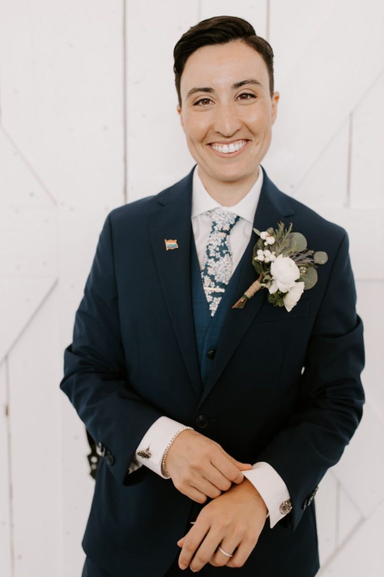A Delicate Rustic Modern Wedding with Dusty Blue Decor