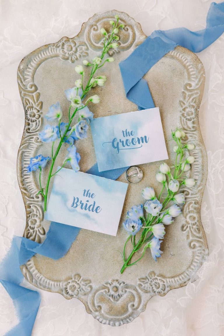 Something Blue Wedding Inspiration with a Touch of Fine Art Style